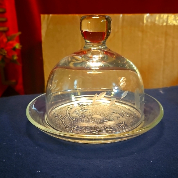 Other | Glass Etched Princess House Cheese Dome With Plate | Poshmark